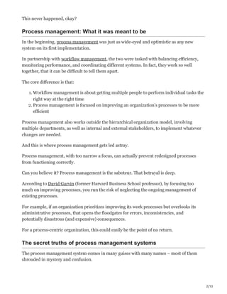 Is Your Process Management System Killing Your Innovation? | PDF