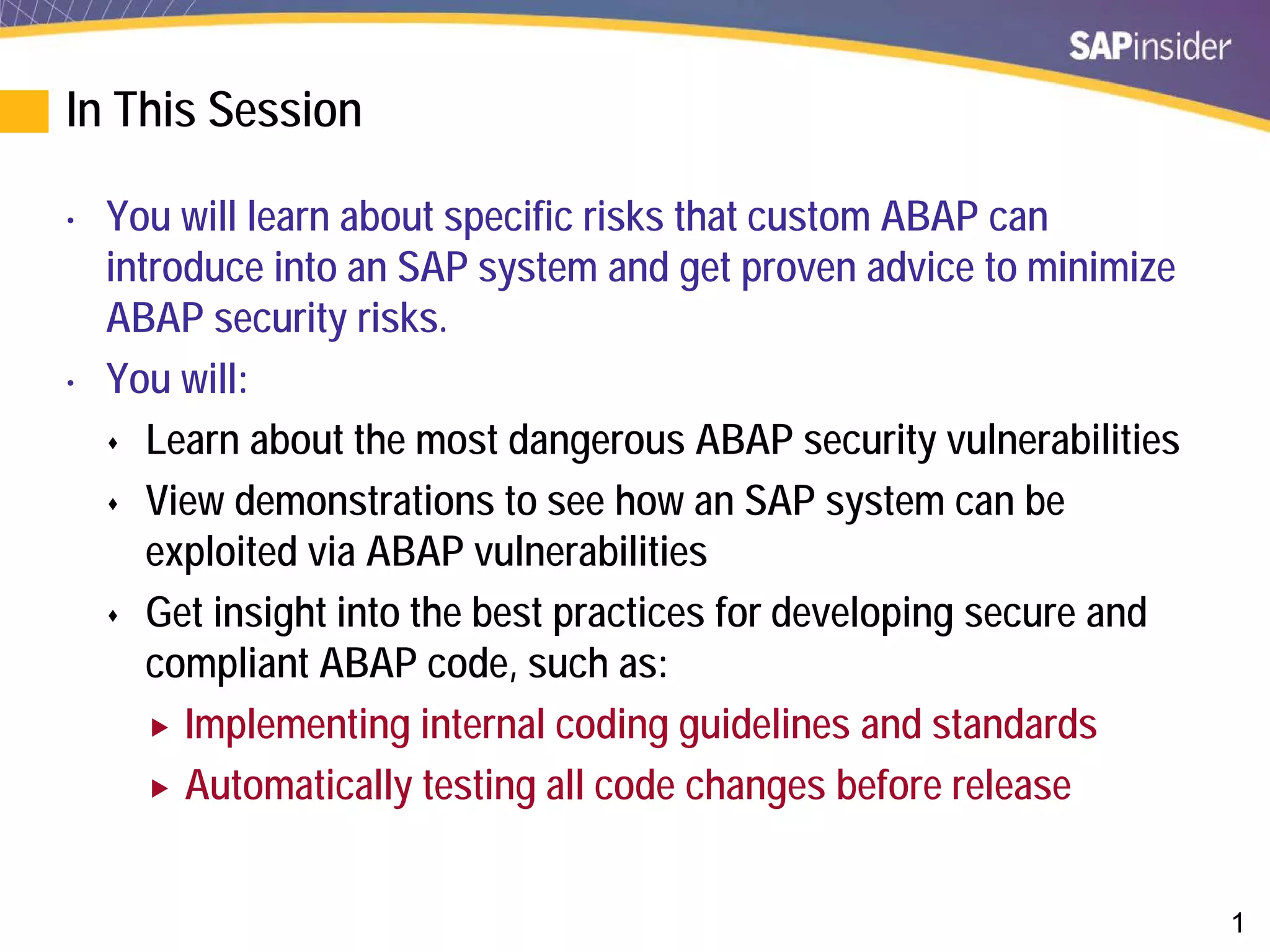 Is your SAP system vulnerable to cyber attacks? | PDF