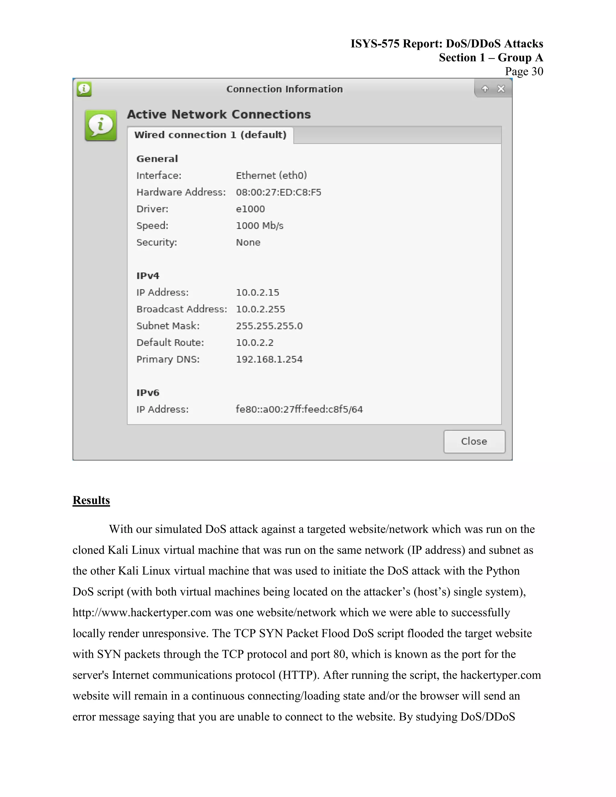 Denial of Service Attack Project | PDF