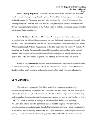 Denial of Service Attack Project | PDF