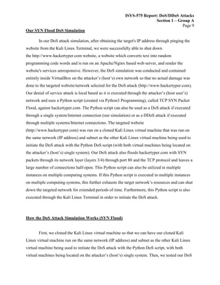 Denial of Service Attack Project | PDF