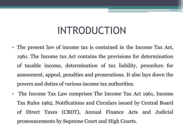 Introduction to Income Tax | PPTX