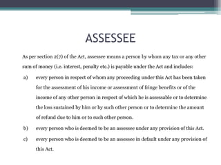 Introduction to Income Tax | PPTX