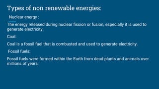 Renewable energy vs non renewable energy | PPTX