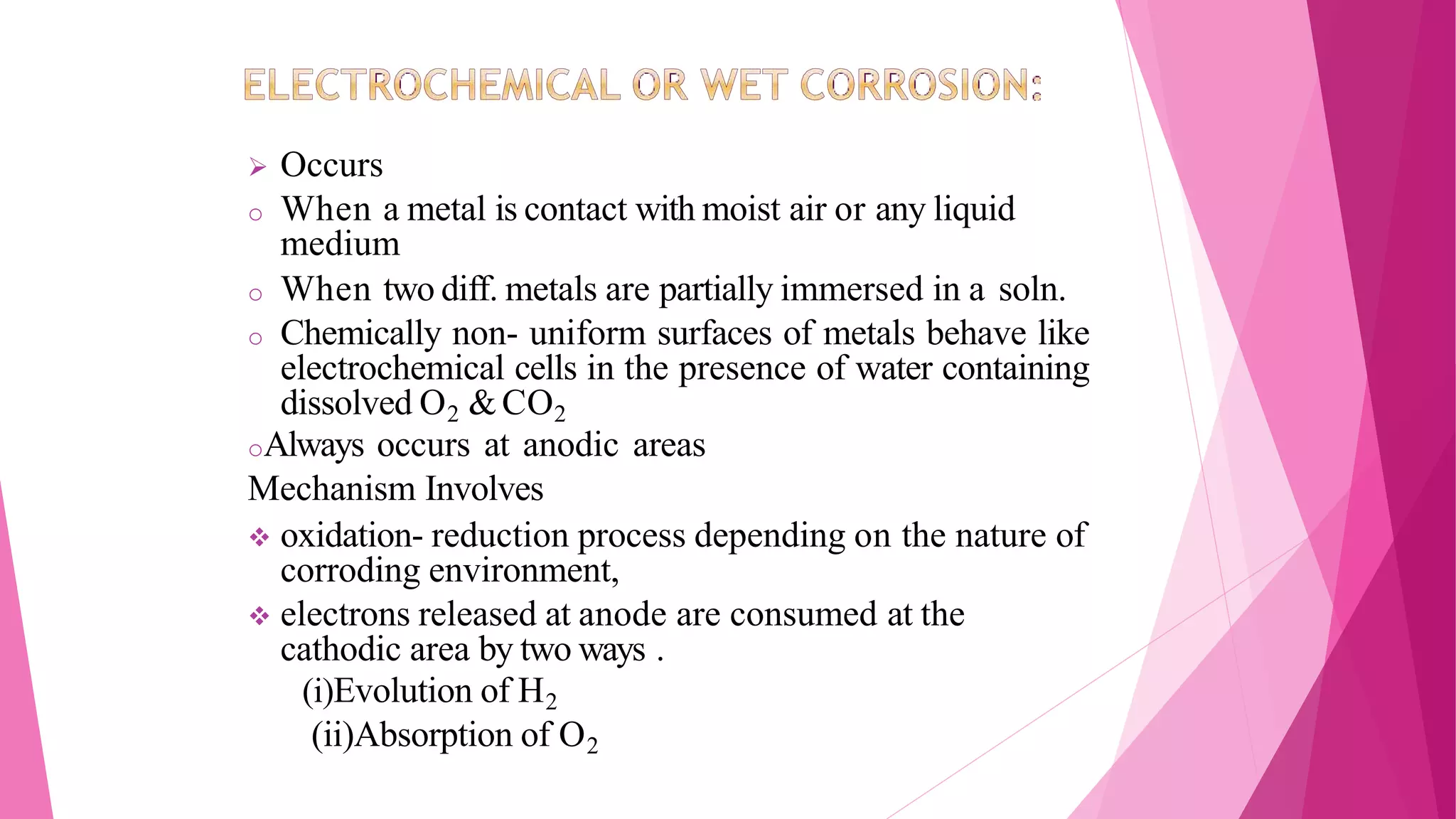 CORROSION (Mechanism of Oxygen absorption in alkaline medium) | PPTX ...