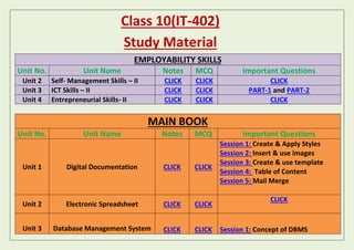 IT-402 Study Material for class 10 th student’s | PDF