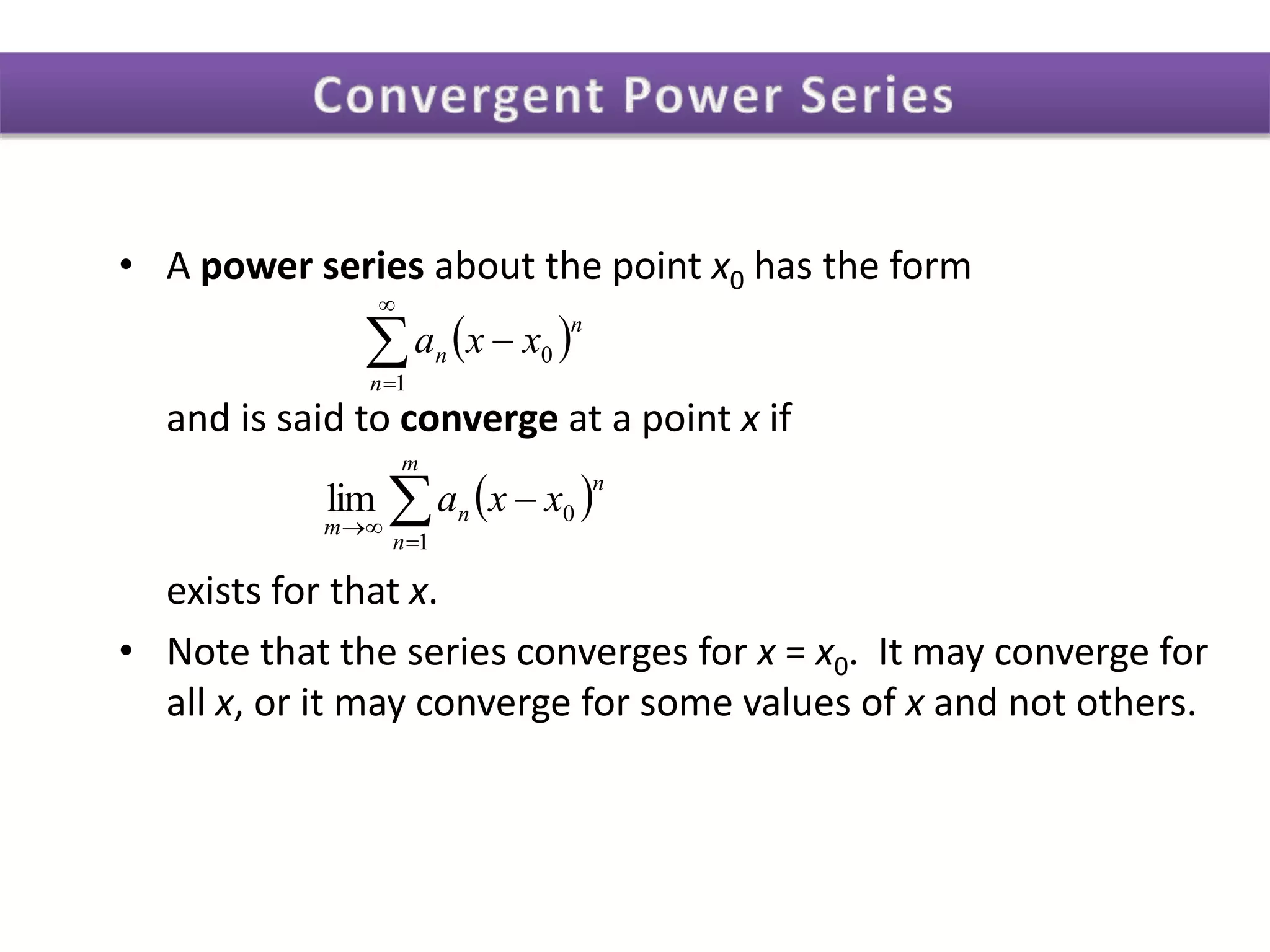 Power series & Radius of convergence | PPTX