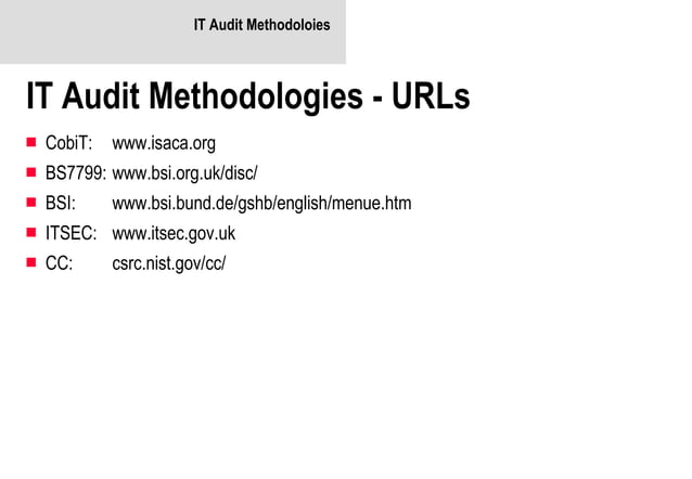 IT Audit methodologies | PPT