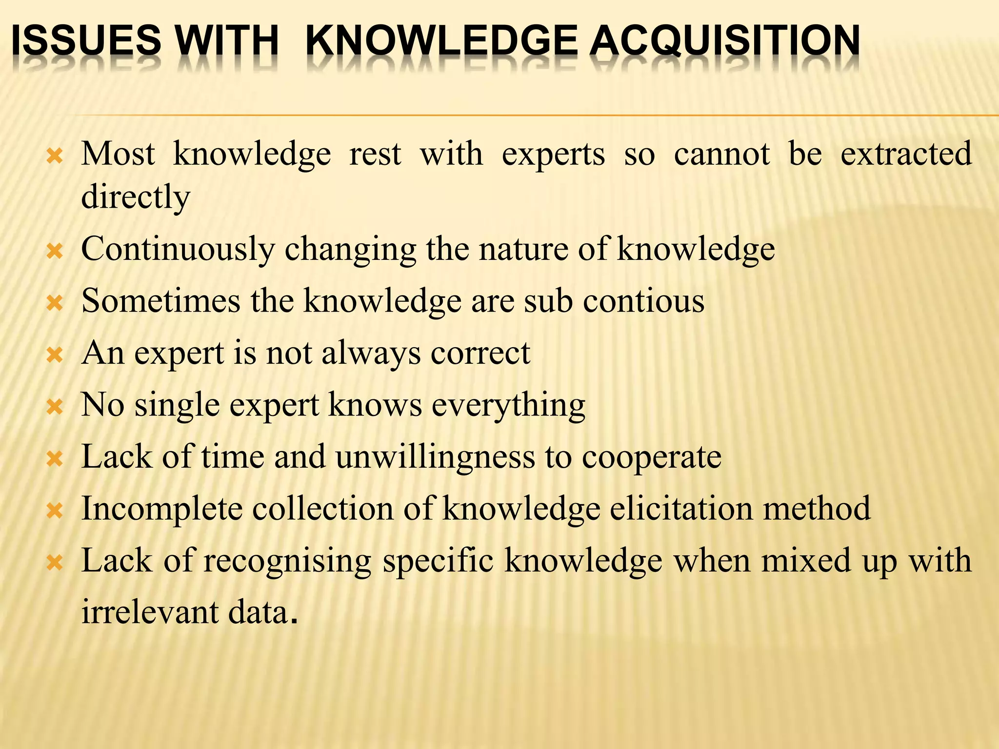 Presentation on "Knowledge acquisition & validation" | PPTX