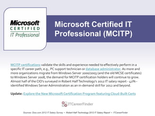 IT Certifications in Demand for 2012 | Best Certs to Get a Job | PPTX