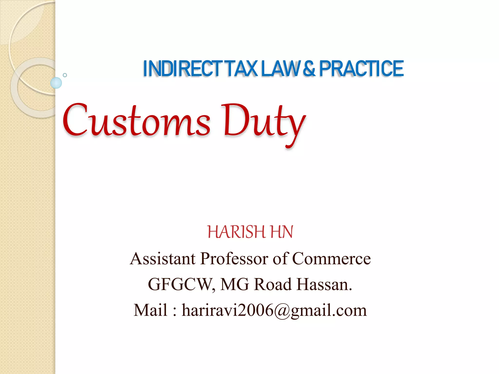 Customs duty | PPTX