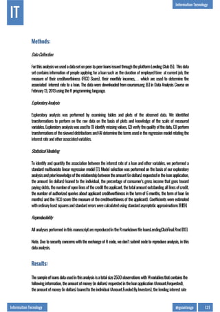 Data Analysis. Regression. LendingClub Loans | PDF