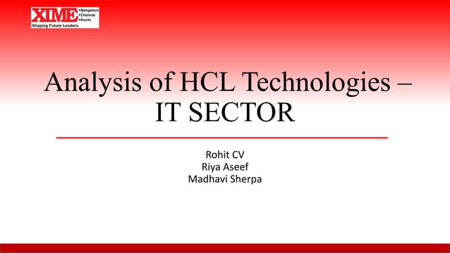 Analysis of HCL Technologies – IT SECTOR | PPT
