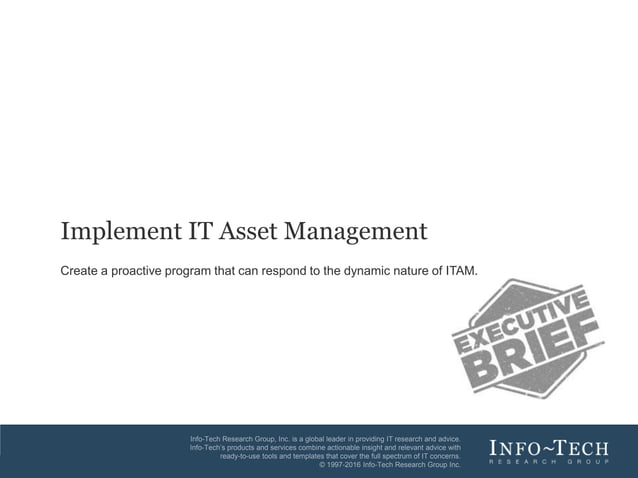 It implement-it-asset-management-executive-brief | PPT
