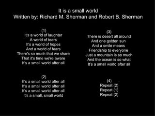 Children Song: It Is A Small World | PPS