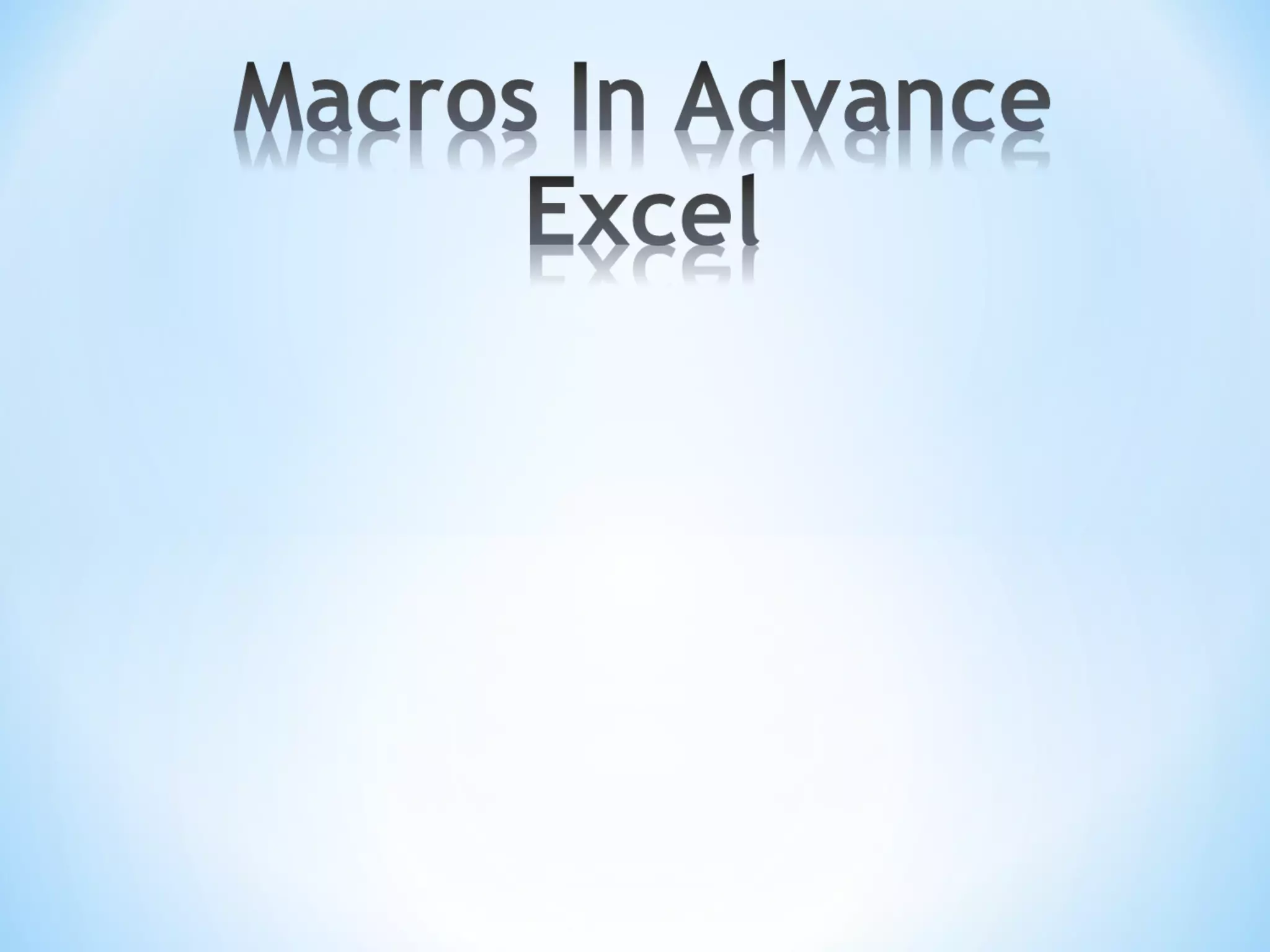 MACROS excel | PPT