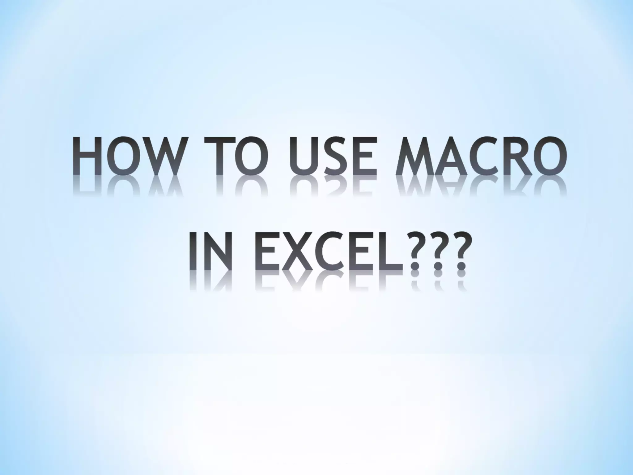 MACROS excel | PPT