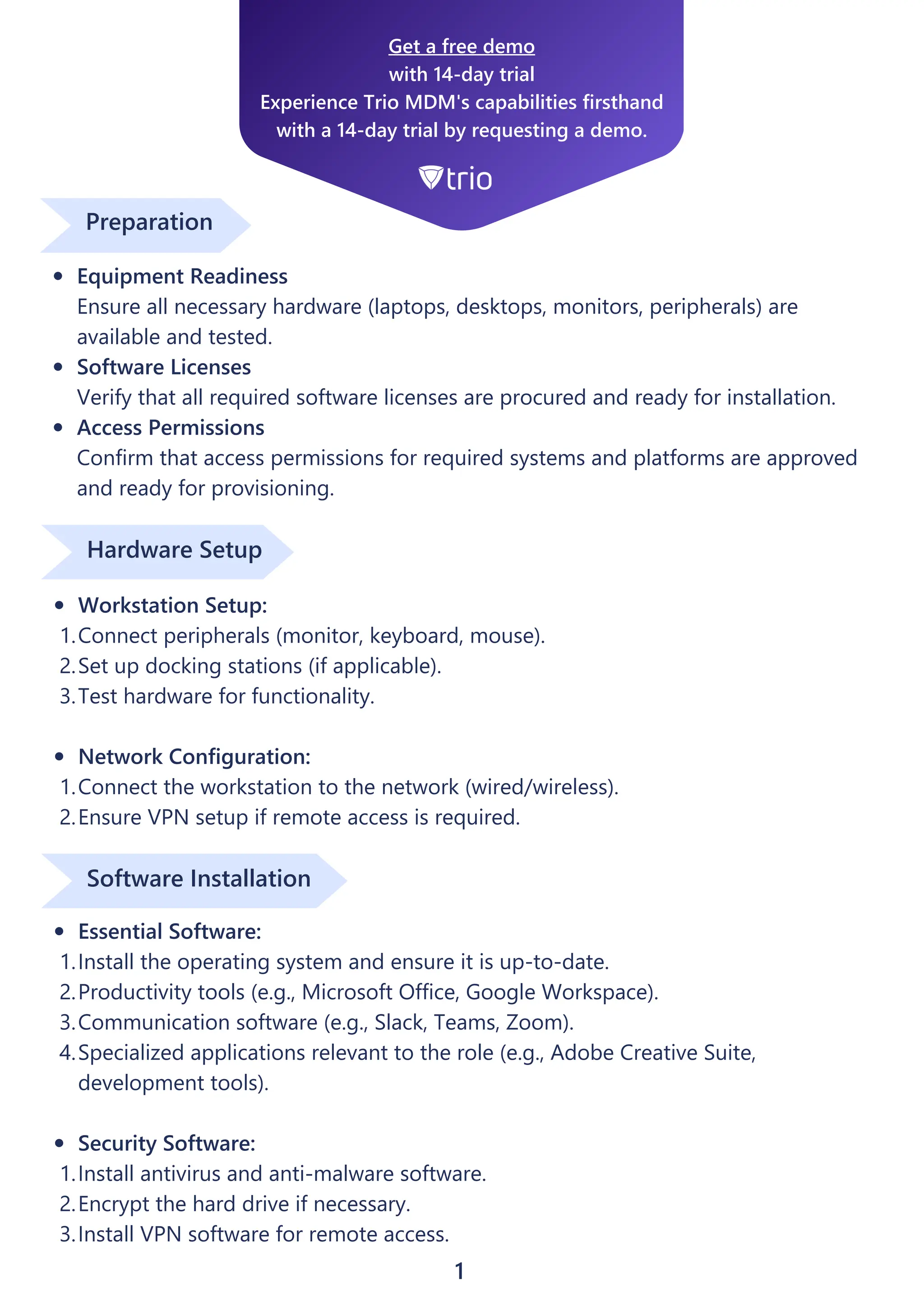 IT Division ITSM process - Employee Onboarding IT readiness checklist | PDF