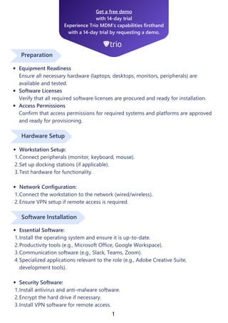IT Division ITSM process - Employee Onboarding IT readiness checklist | PDF