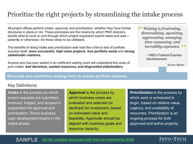 Optimize Project Intake Approval and Prioritization | PPT