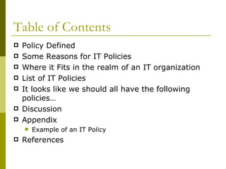 It Policies | PPT