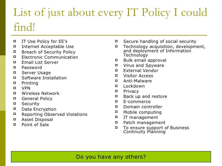 It Policies