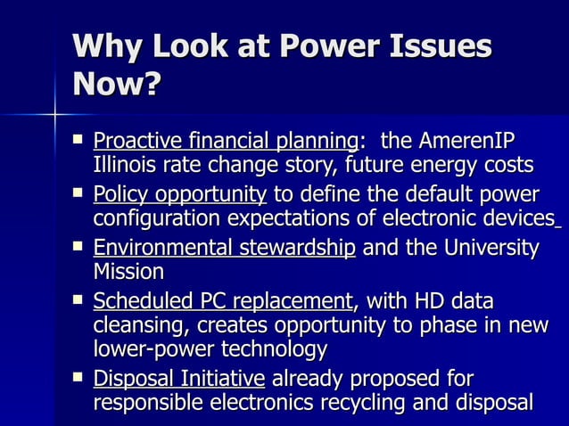 IT Power Management Strategy | PPS | Desktops | Computing