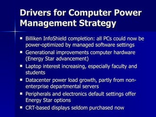 IT Power Management Strategy | PPS | Desktops | Computing