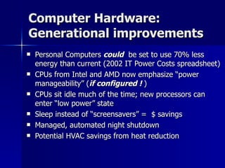 IT Power Management Strategy | PPS | Desktops | Computing