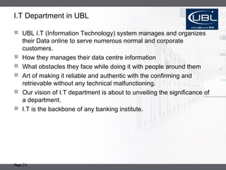 United Bank Limited - UBL (Pakistan) | PPT