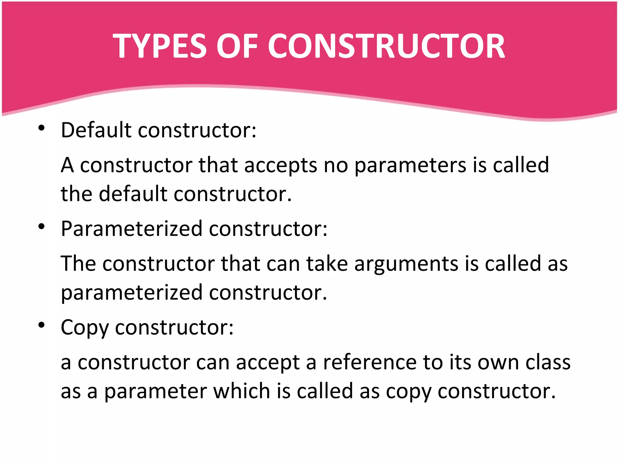 Constructor And Destructor Object Oriented Programming Ppt 2561