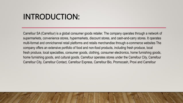 Carrefour Introduction and History | PPTX | Retail Industry | Industries