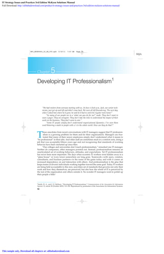 IT Strategy Issues and Practices 3rd Edition McKeen Solutions Manual | PDF