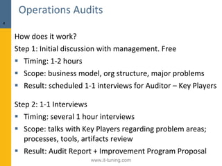 Operations Audits, Improvements, Processes | PPT