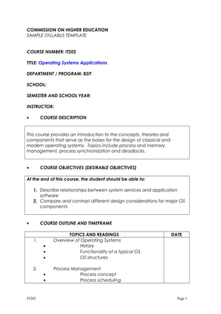 It202 operating systems applications | DOC | Operating Systems | Computer Software and Applications