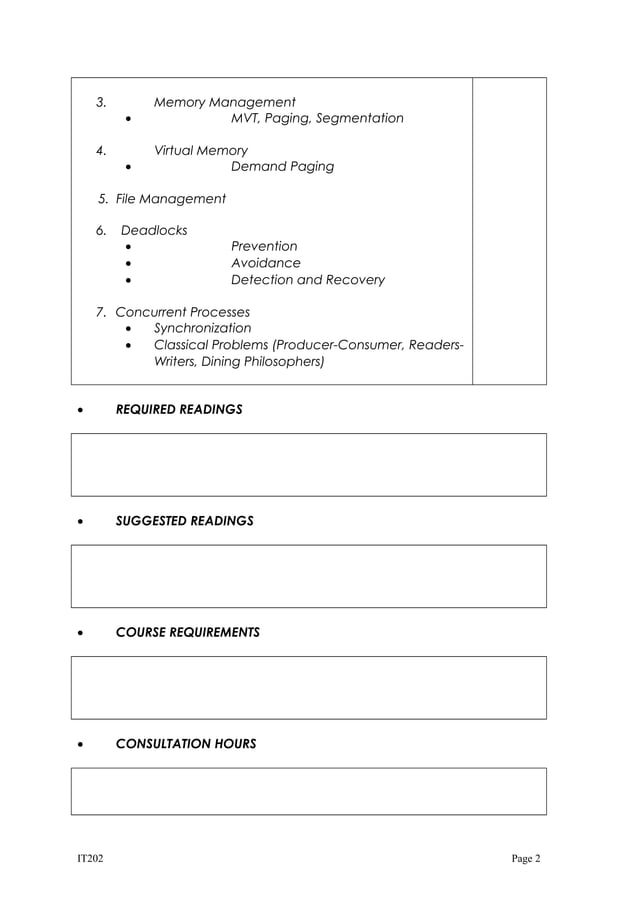 It202 Operating Systems Applications Doc Operating Systems Computer Software And Applications