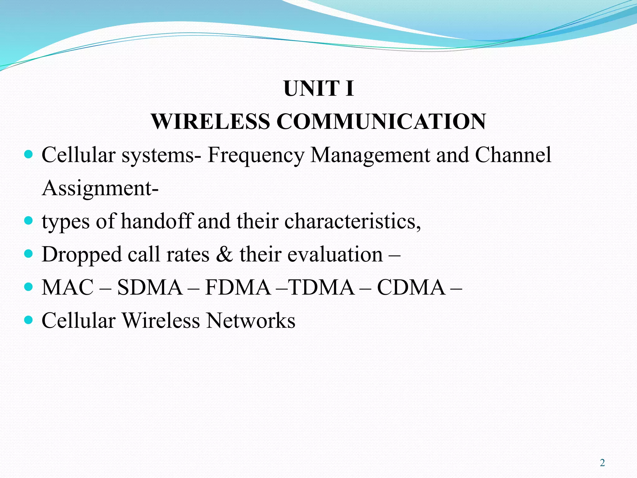 It2402 mobile communication unit1 | PPT