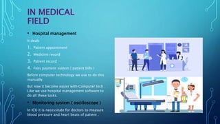 Application of computer | PPTX | Technology & Computing