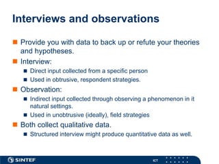 IT3010 Lecture 5 Interviews and Observations | PPT