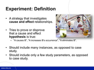 IT3010 Lecture- Experiments | PPTX