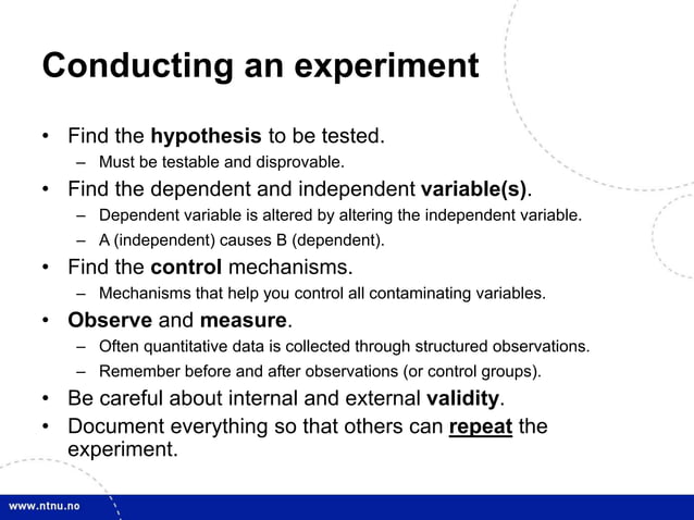 IT3010 Lecture- Experiments | PPTX