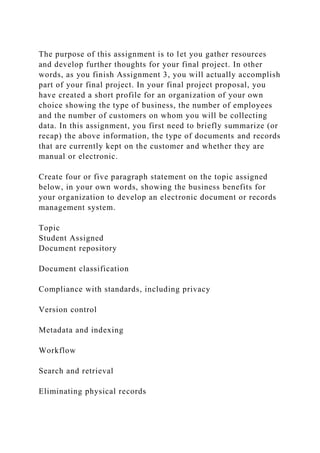 IT 380 Final Project Proposal - One paragraph You are being as.docx