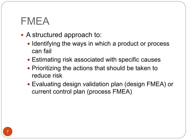 Failure mode and effect analysis fmea.ppt | Mechanical and Industrial ...