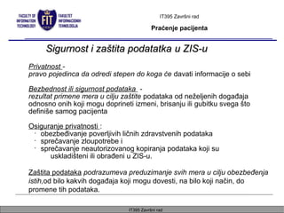 ZIS - Praćenje pacijenta / HIS - Patient tracking system | PPS