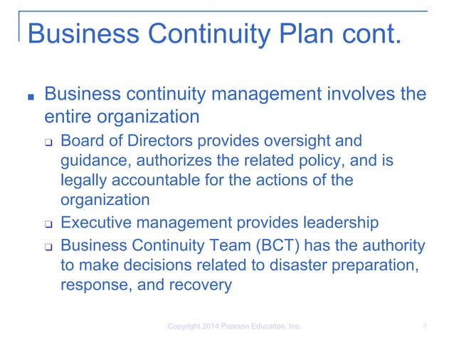 Chapter 12: Business Continuity Management | PPT