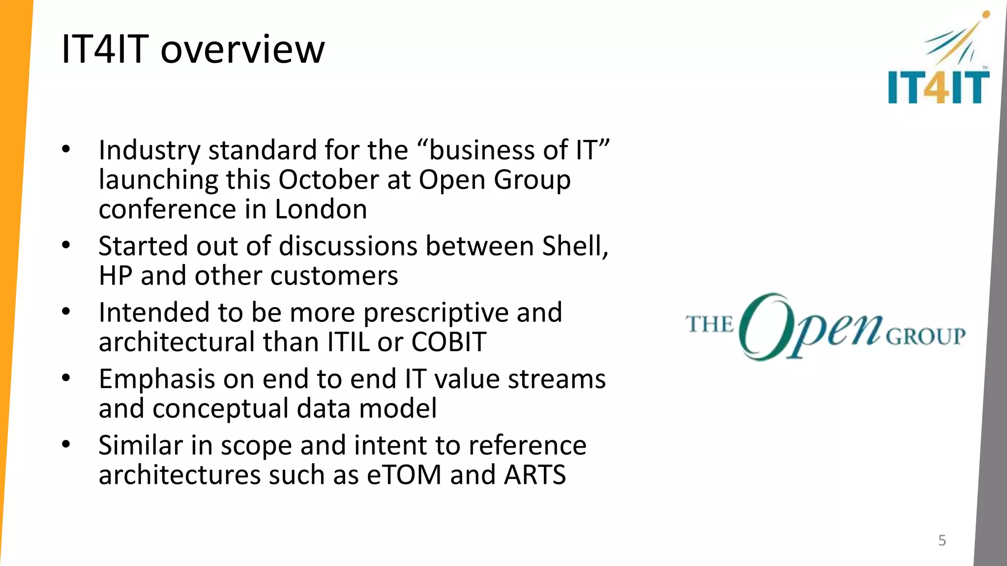 IT4IT Overview (A new standard for IT management) | PPTX