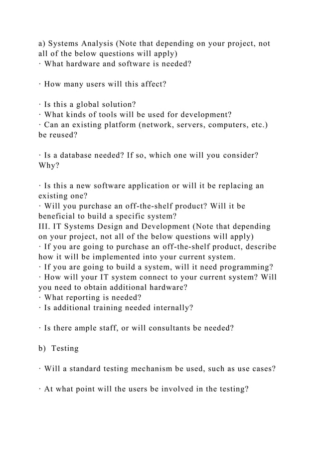 IT 500 Final Project Guidelines and Grading GuideOverview and.docx | Business Administration ...