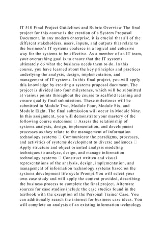 IT 510 Final Project Guidelines and Rubric Overview The final projec.docx