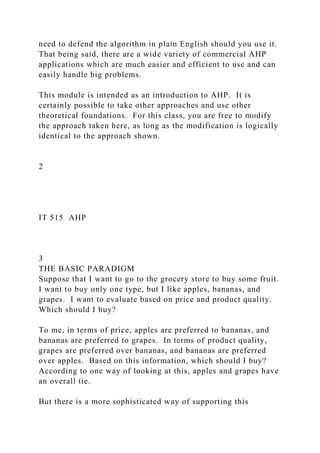 IT 515 Decision Making for ITModule 7 Analytic Hierarch.docx