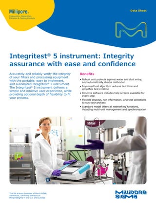 Integritest® 5 instrument: Integrity assurance with ease and confidence ...